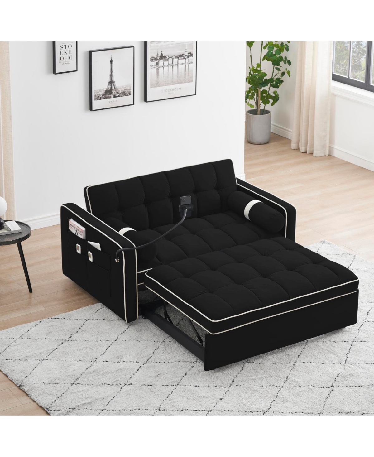 Click here for Streamdale Furniture 55" Velvet Sofa Bed with... prices