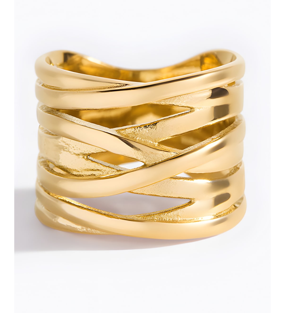 Click here for Mint & Lily Wire Wrap Statement Ring - 18k gold pl... prices