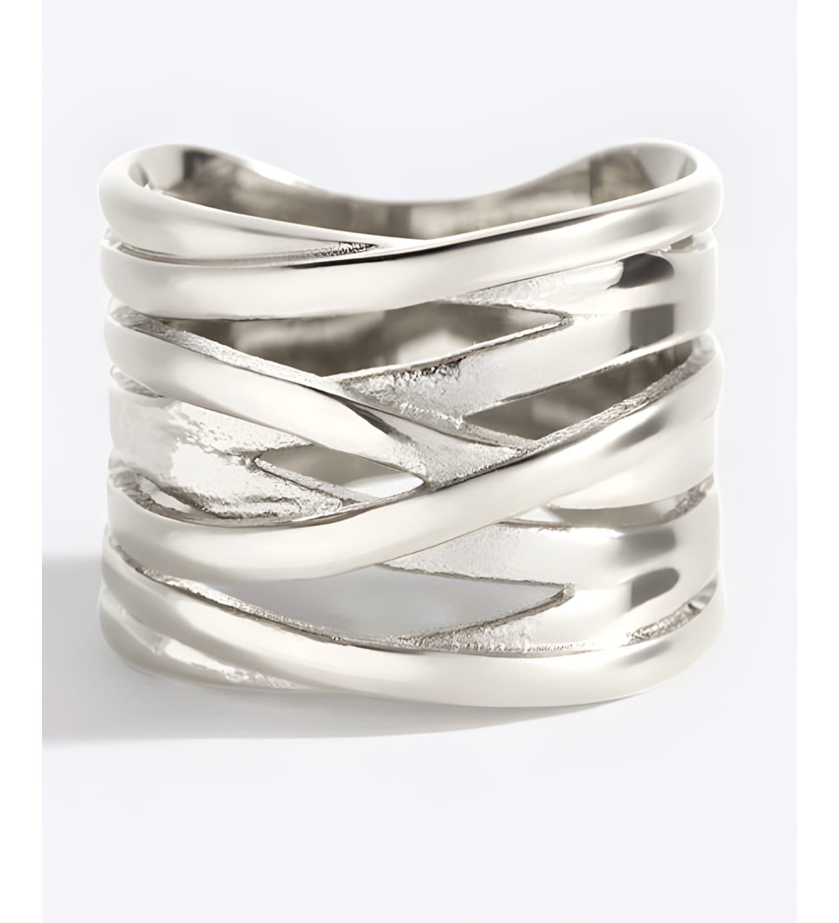 Click here for Mint & Lily Wire Wrap Statement Ring - Silver-tone... prices