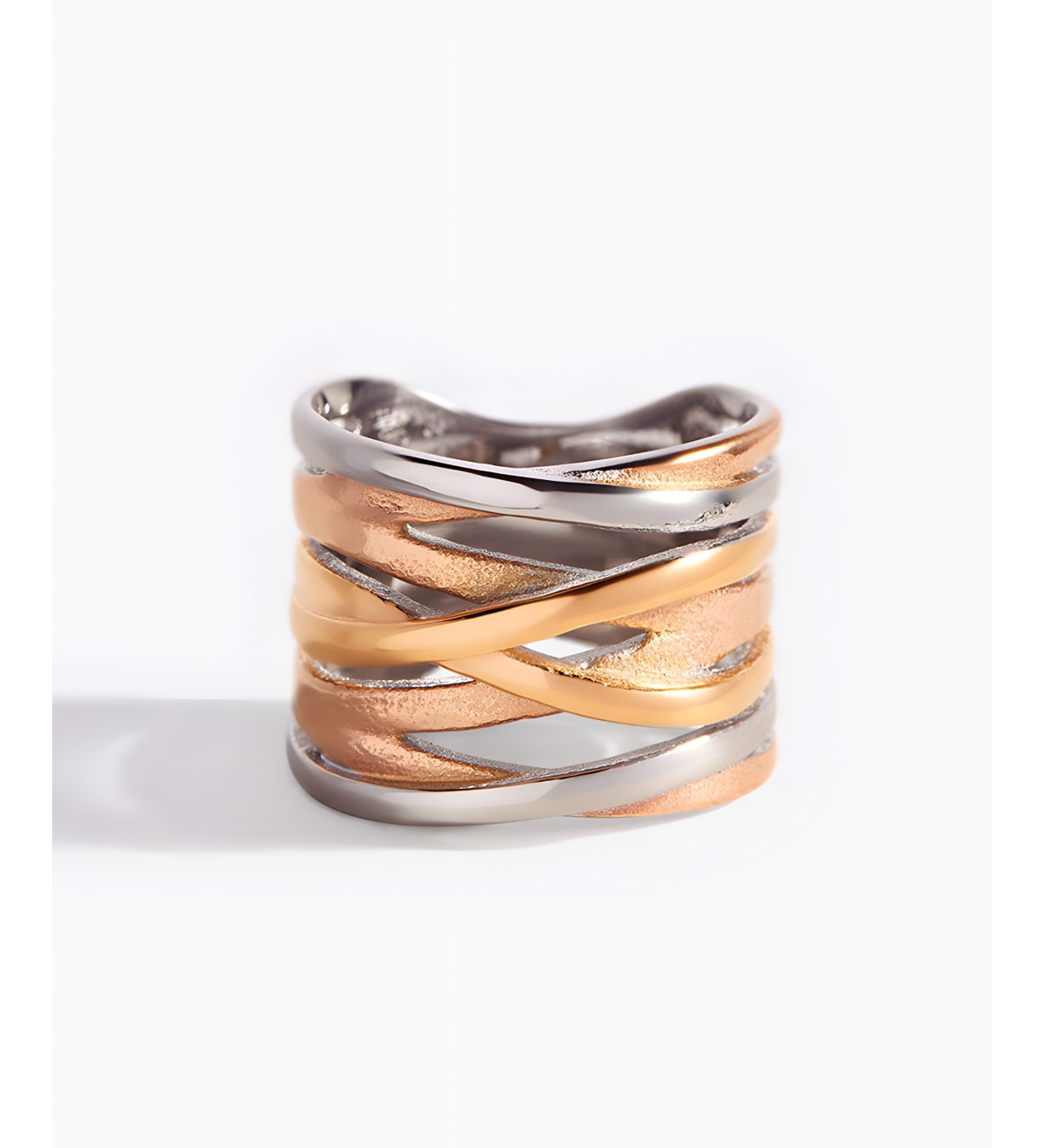 Click here for Mint & Lily Wire Wrap Statement Ring - Tri-color prices