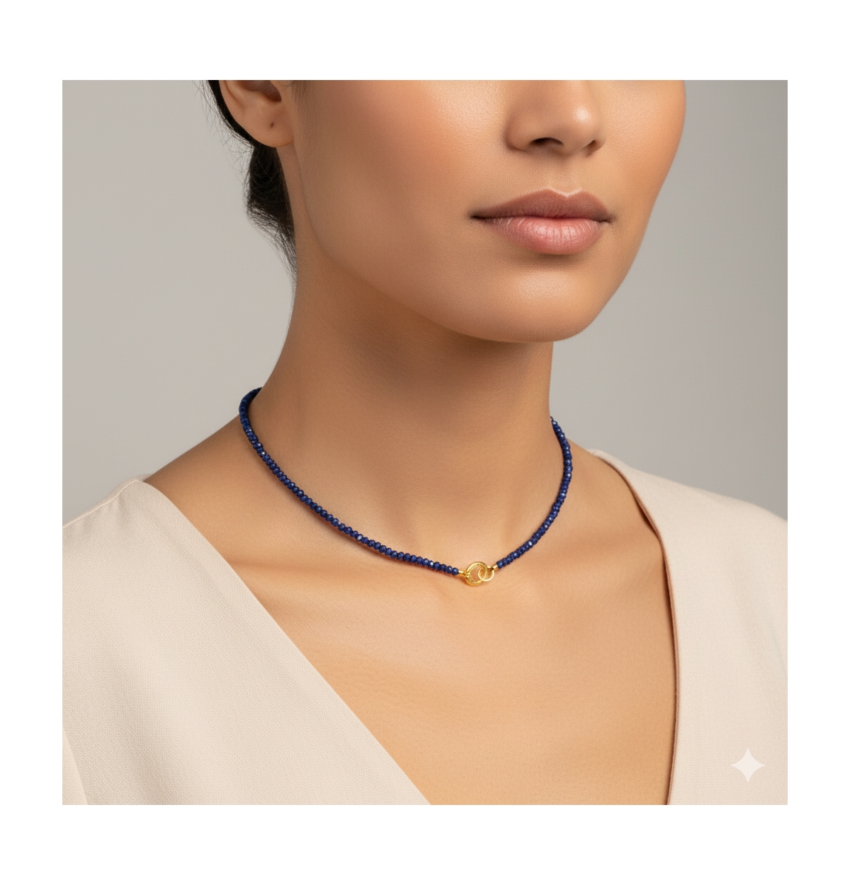 Click here for Etoielle Created Blue Sapphire Bead Necklace with... prices