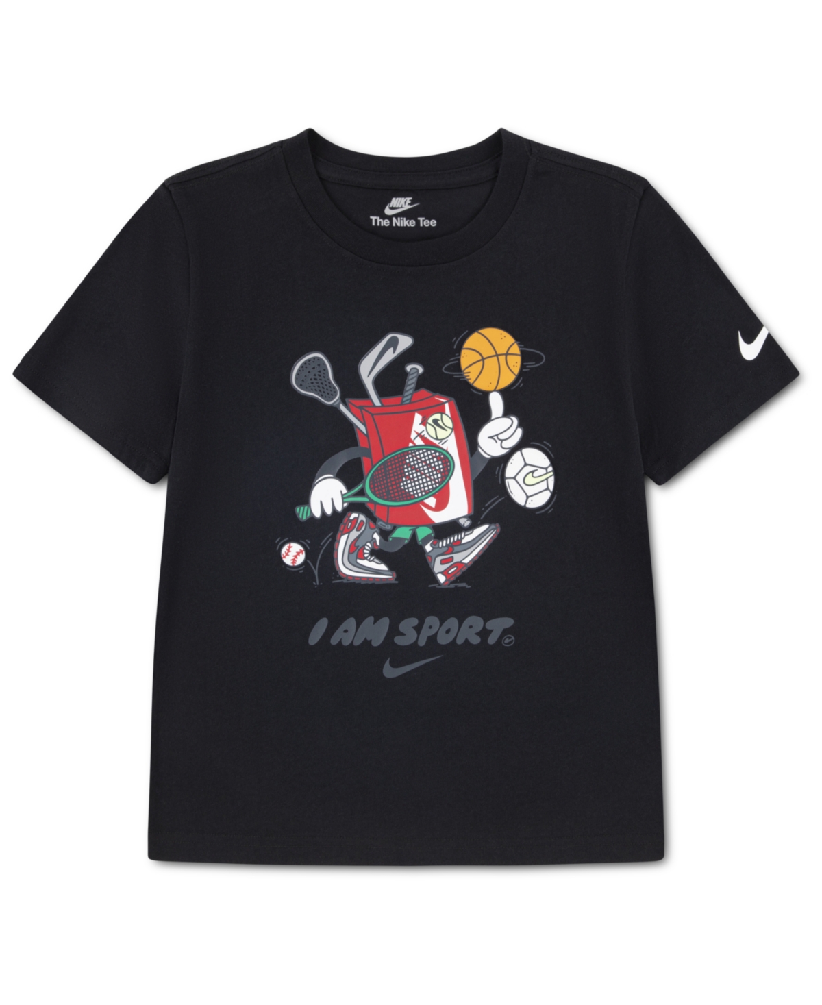 Click here for Nike Boys 4-7 Crewneck Boxy T-Shirt - Black prices