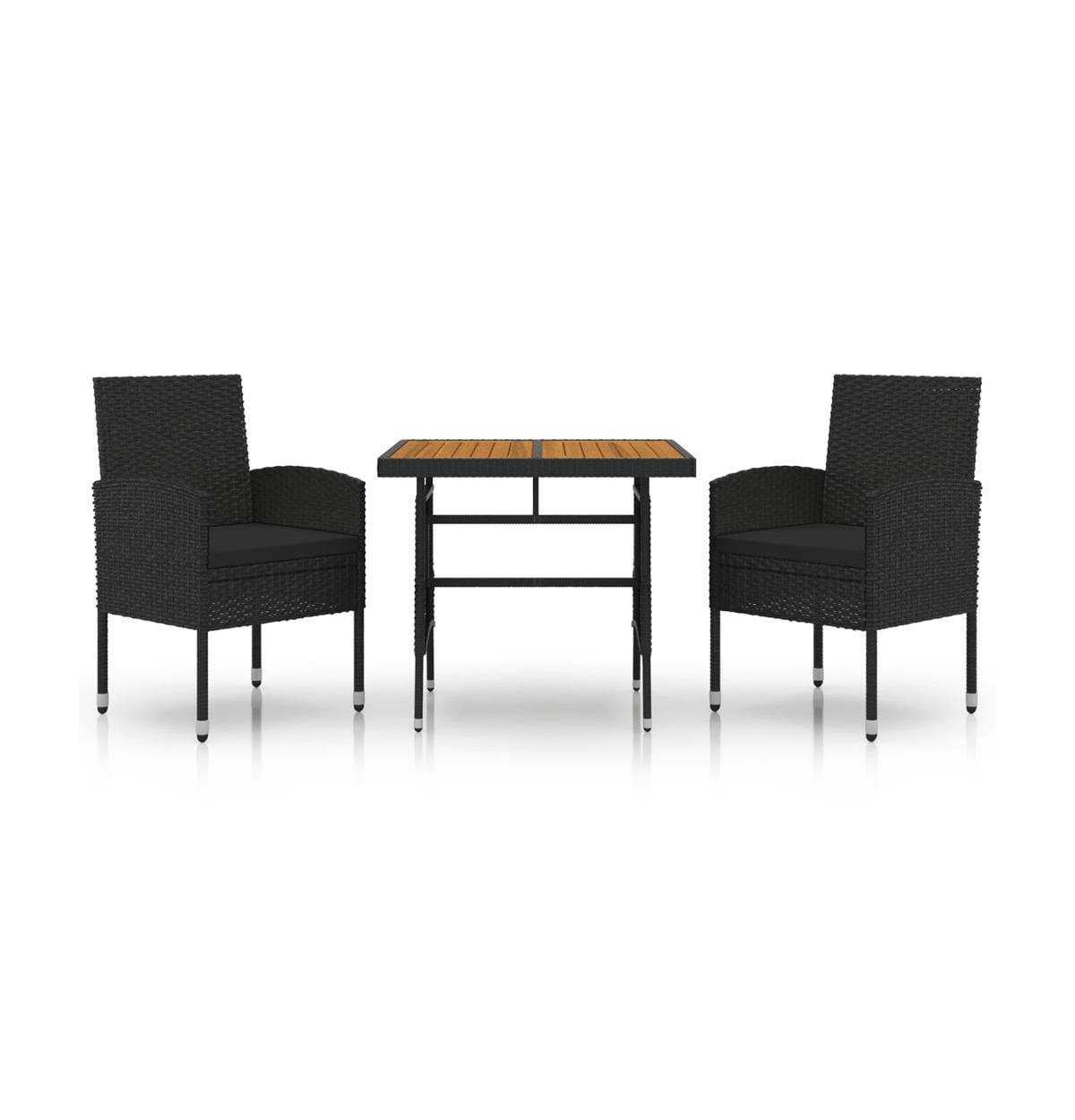 Click here for vidaXL Outdoor Dining Set Black Pe rattan  steel... prices