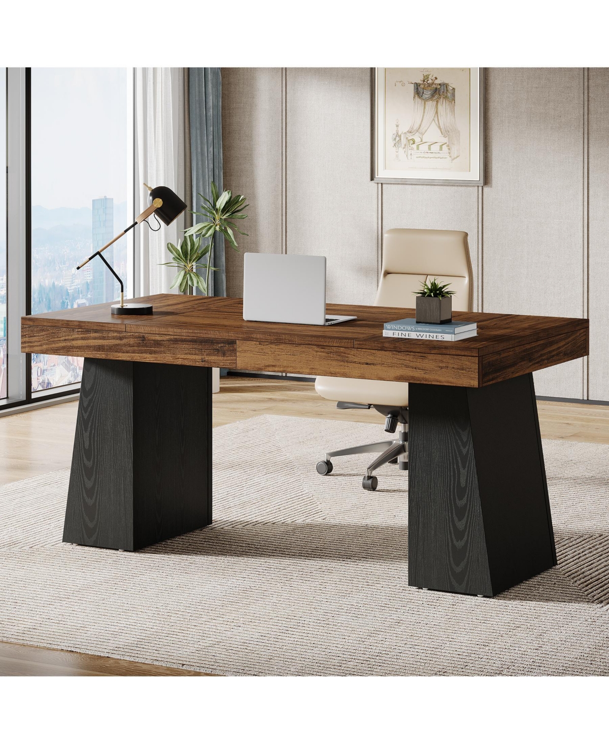 Click here for Tribesigns 55" Executive Wooden Desk with Dou... prices