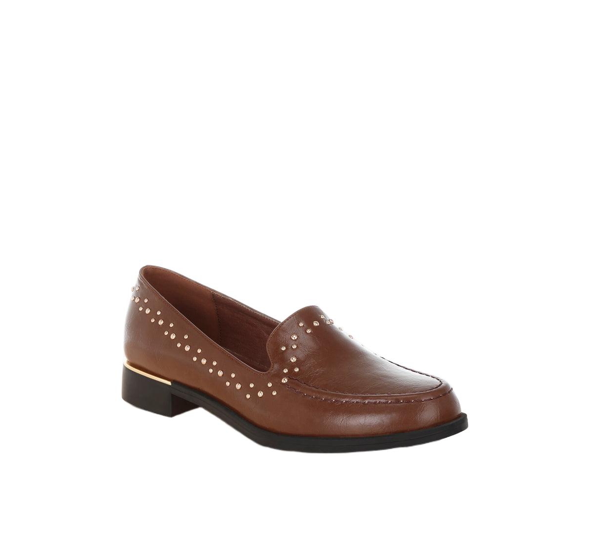 Click here for London Rag Womens Gonia Studded Faux Leather Loafe... prices