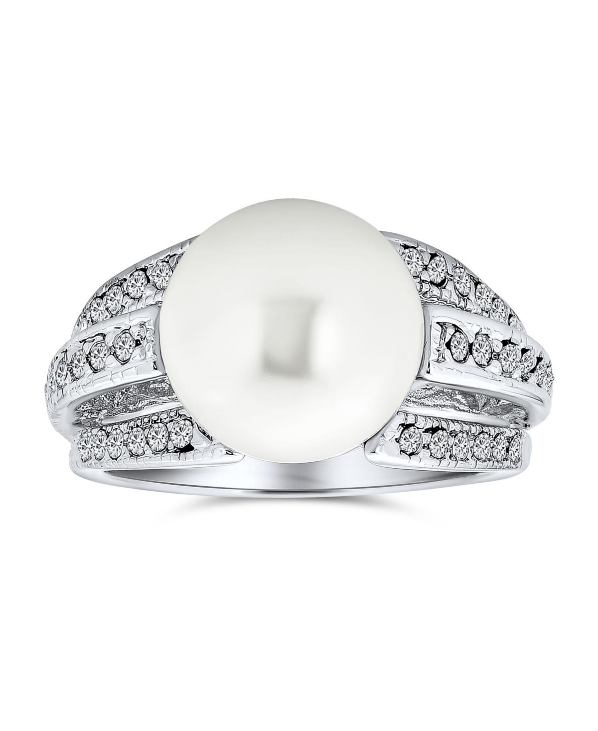 Click here for Bling Jewelry Large White Pearl Cocktail Ring with... prices