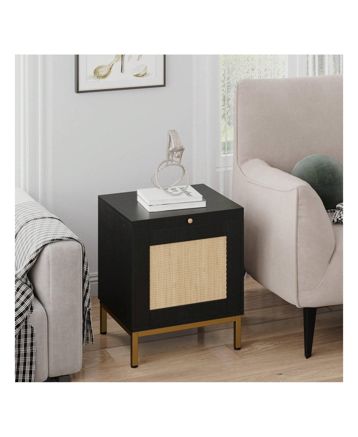 Click here for gaomon End Table Wood Nightstand With Storage Shel... prices
