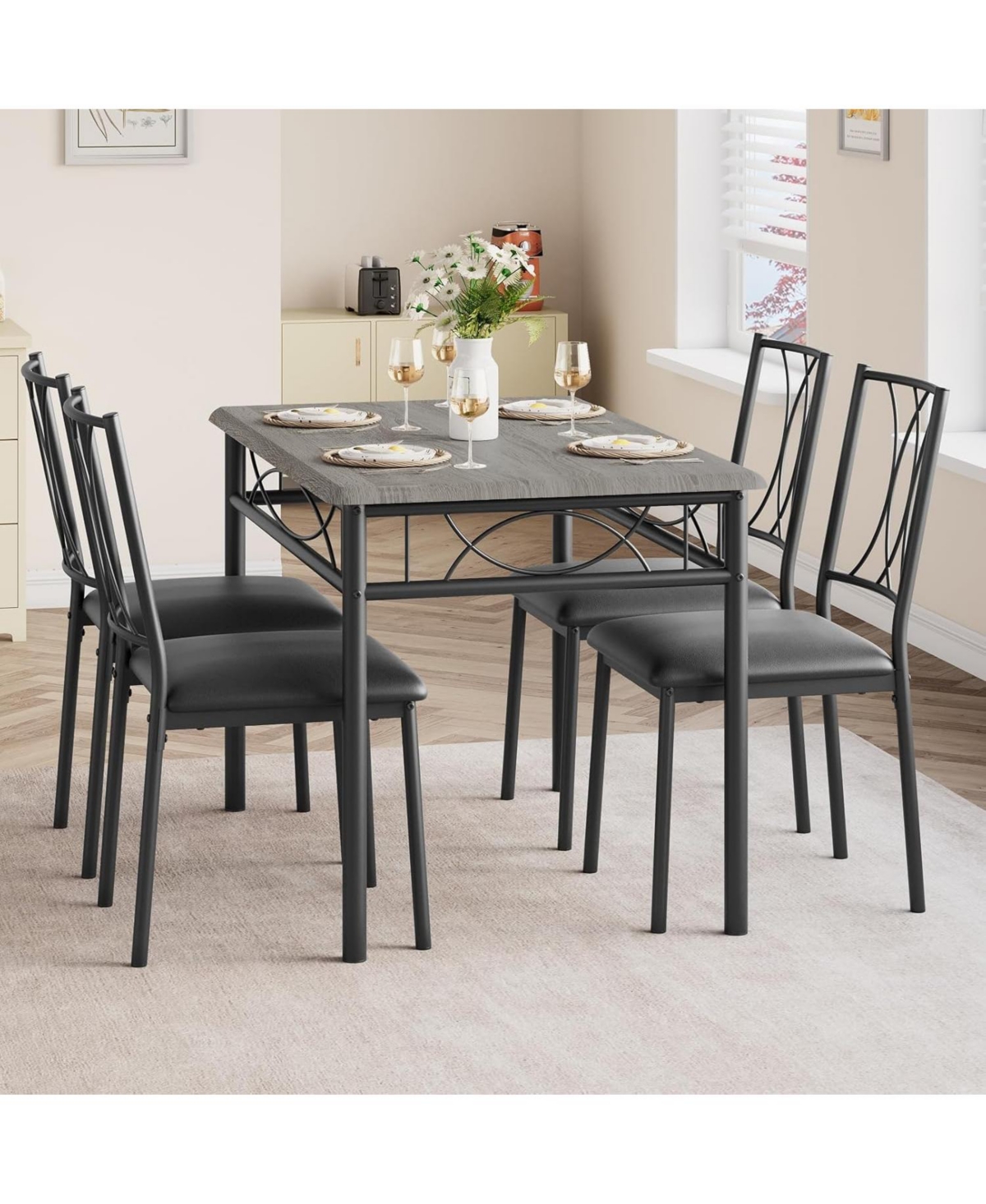 Click here for gaomon Small Dining Table Set for 4  Wooden Kitche... prices