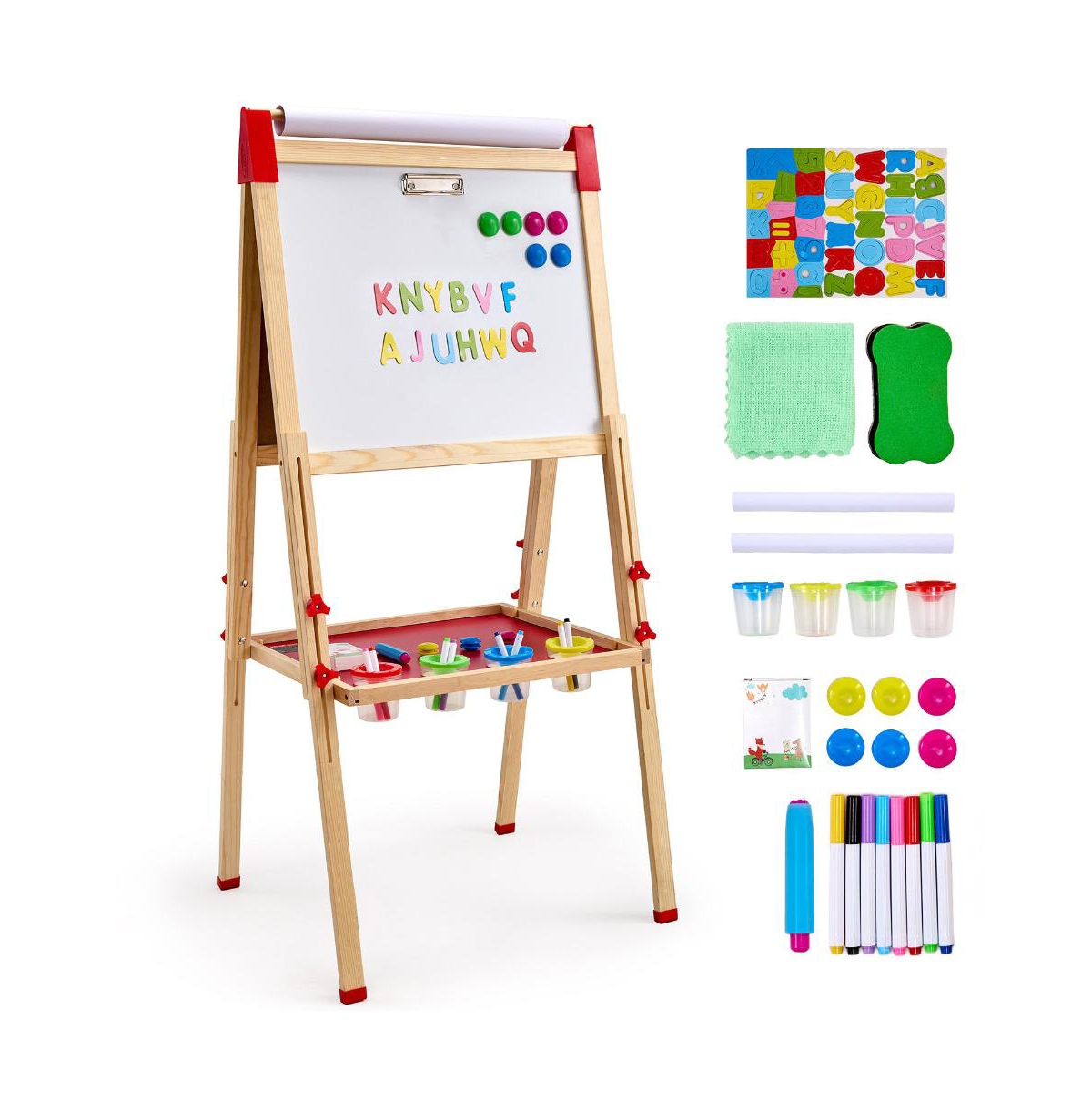Click here for Slickblue Wood Double-Sided Art Easel for Kids wit... prices
