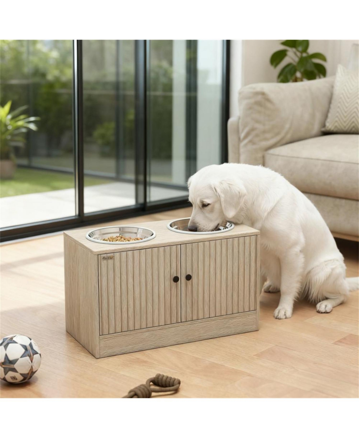 Click here for Aostirmotor 23.6 in. Wide Dog Bowls with Storage C... prices