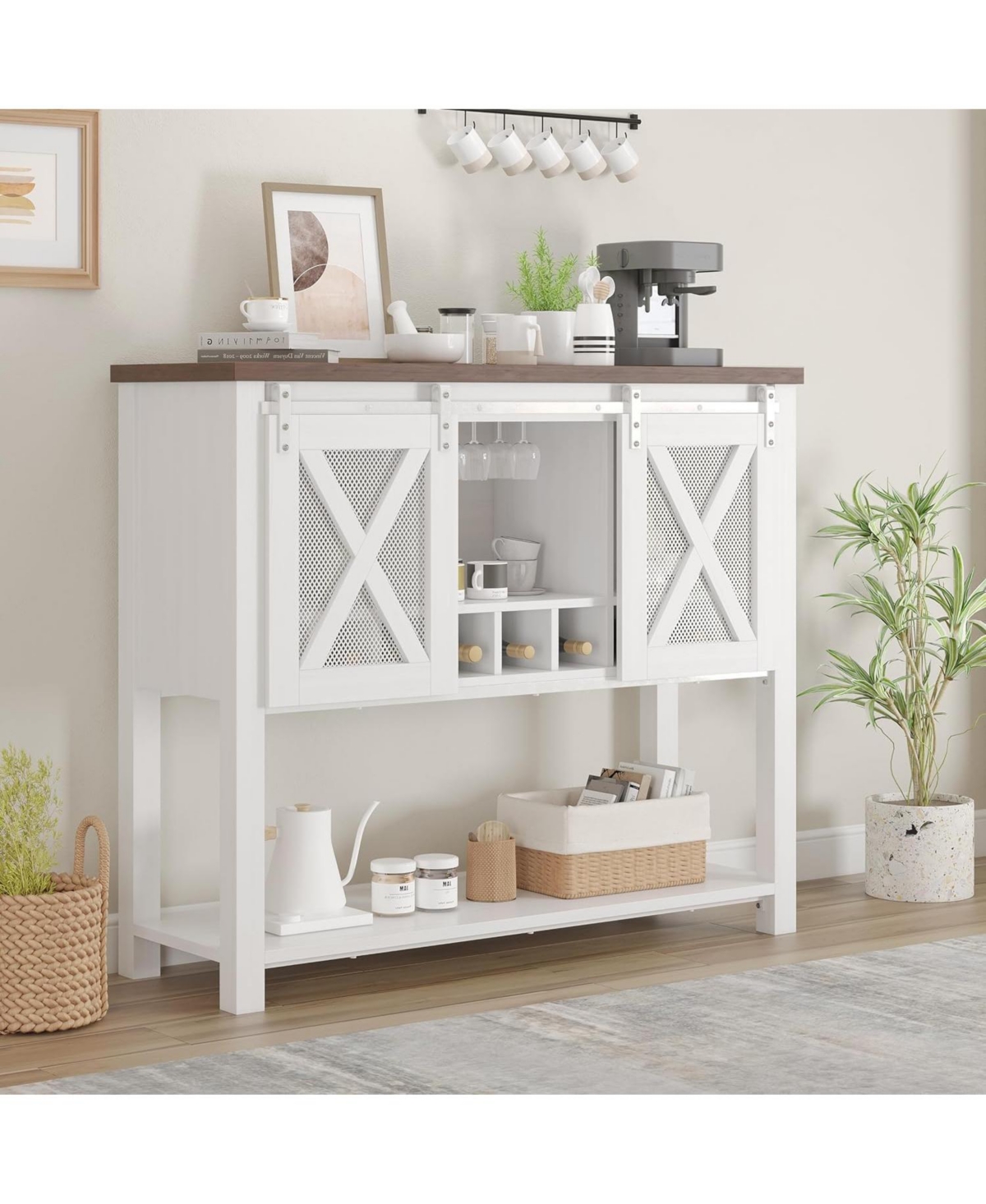 Click here for Gaomon Coffee Bar Cabinet  Farmhouse Sideboard Buf... prices