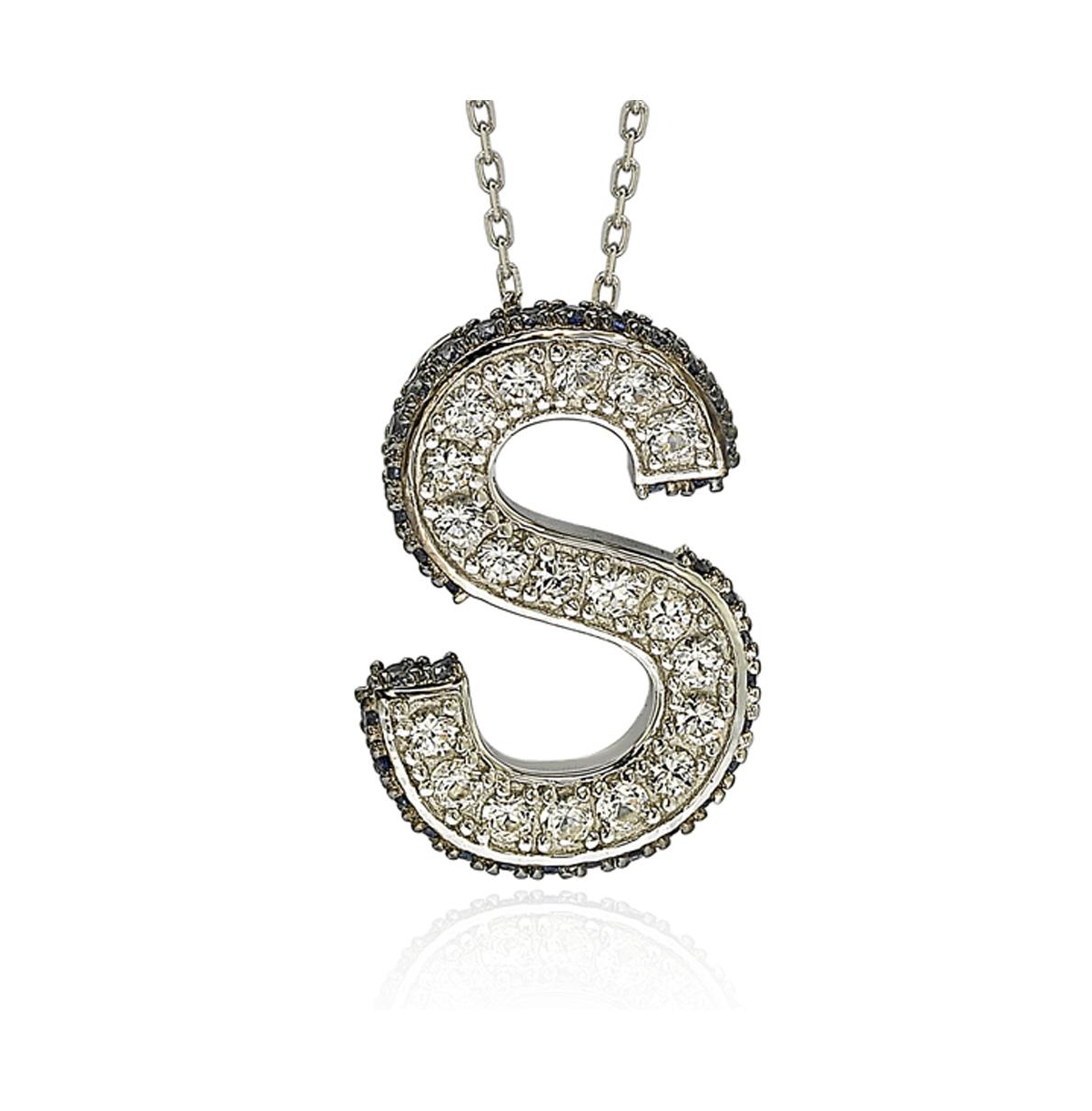 Click here for Suzy Levian Sterling Silver Sapphire 3-d Letter S... prices