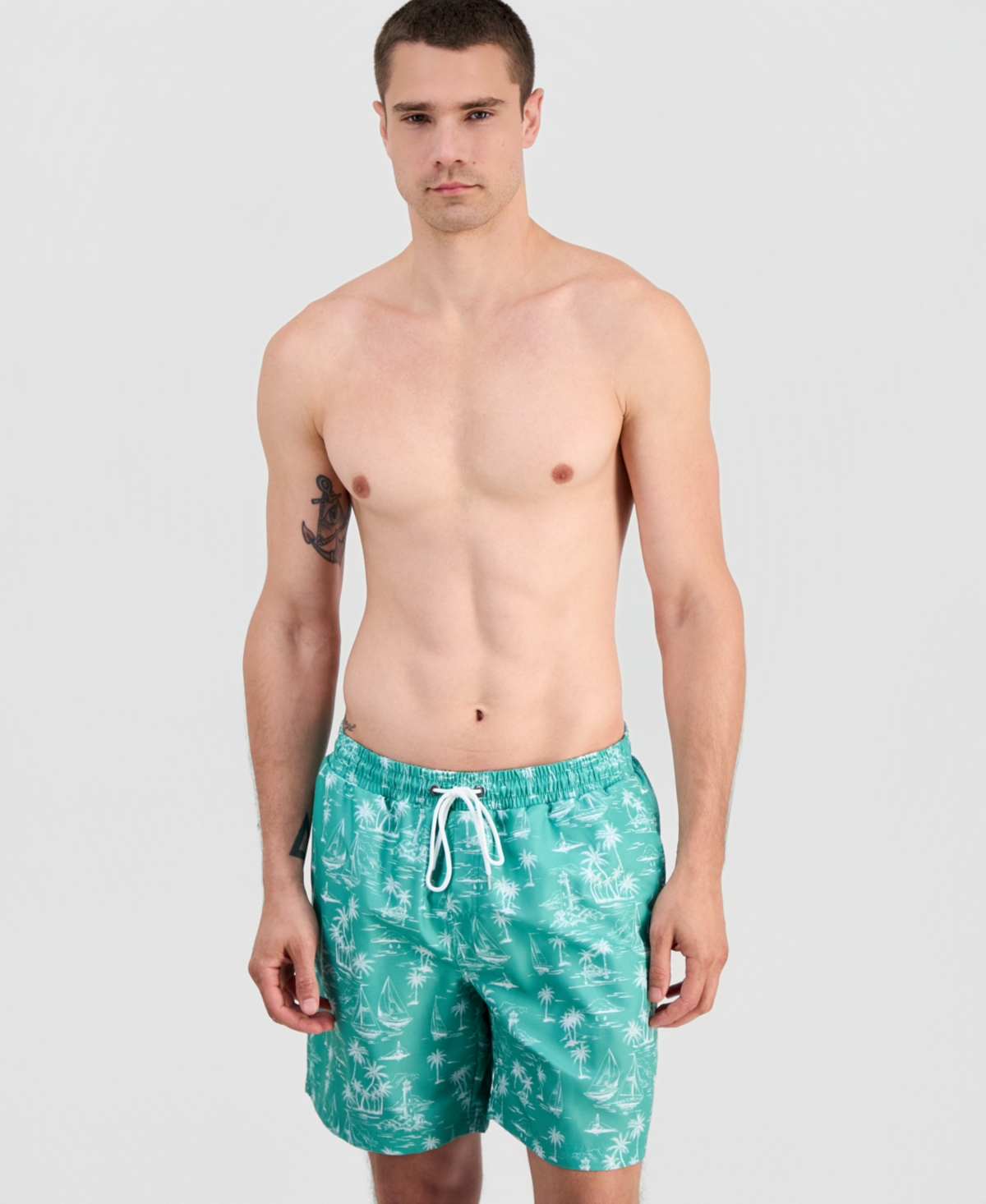 Click here for Club Room Mens Sail Toile Swim Trunks  Macys Exclu... prices