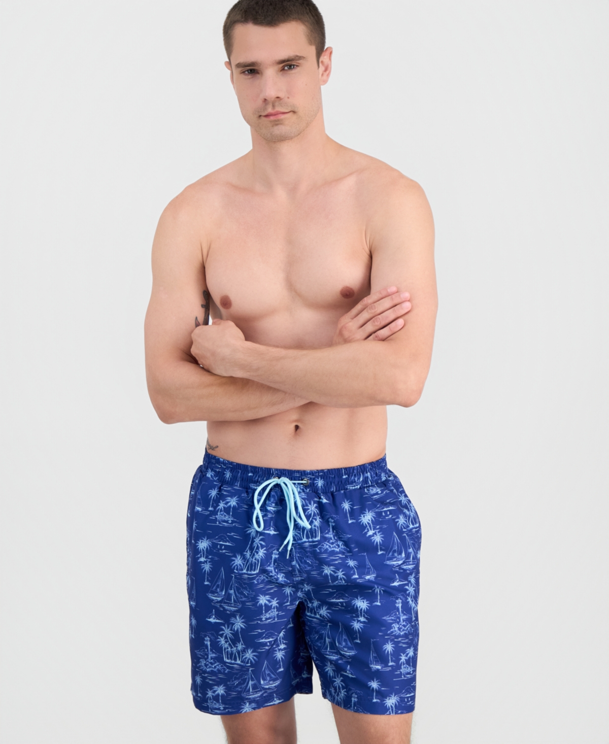 Click here for Club Room Mens Sail Toile Swim Trunks  Macys Exclu... prices