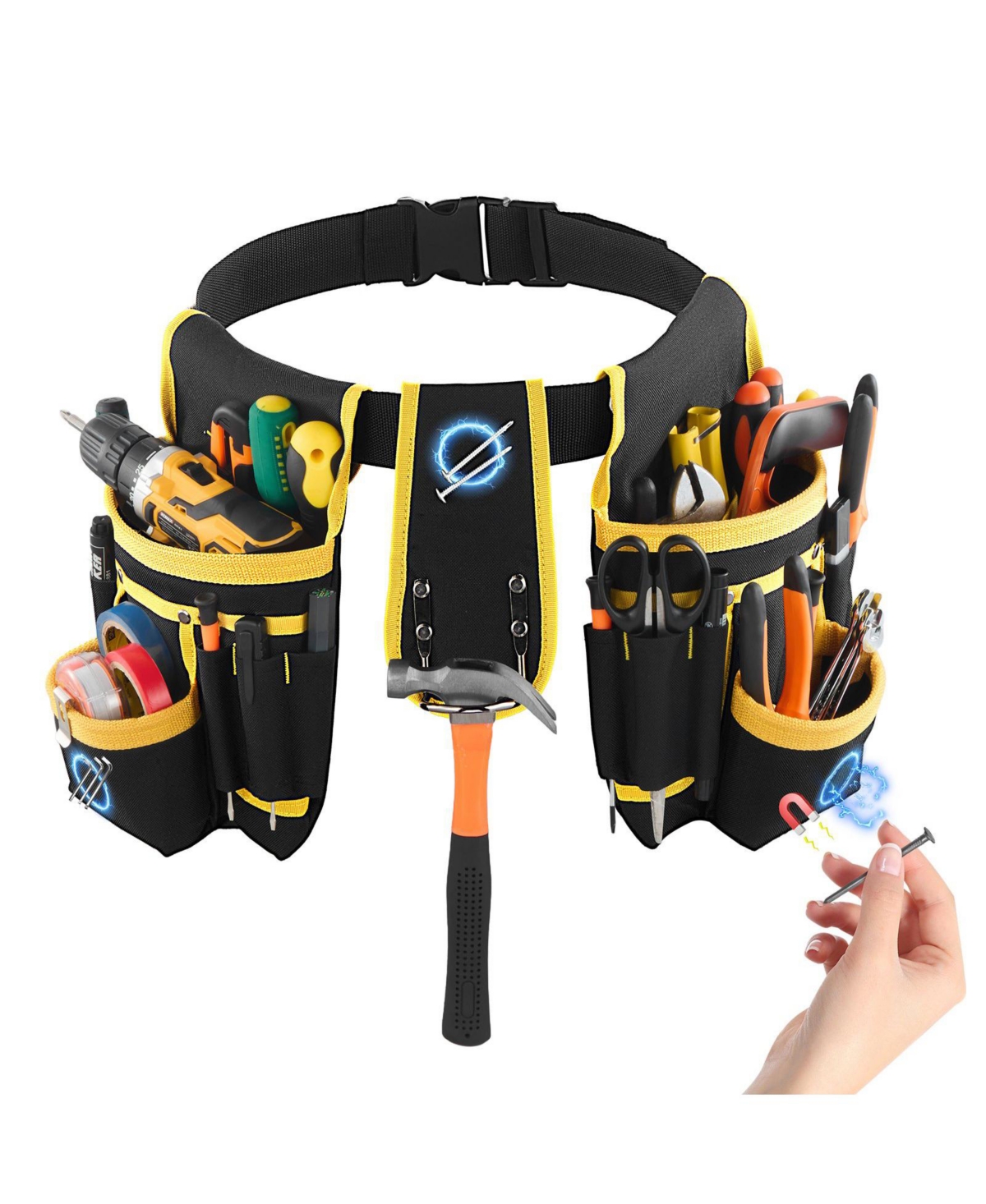 Click here for Magnetic Tool Belt Pouch  28 Pockets Heavy-Duty Ut... prices