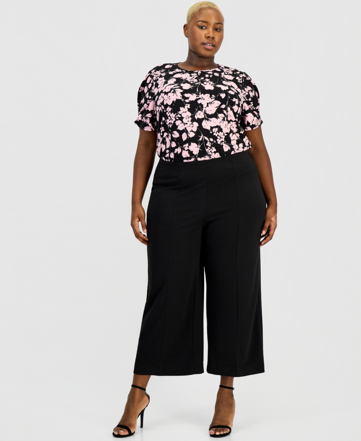 Click here for Anne Klein Essentials Plus Size Wide-Leg Cropped P... prices