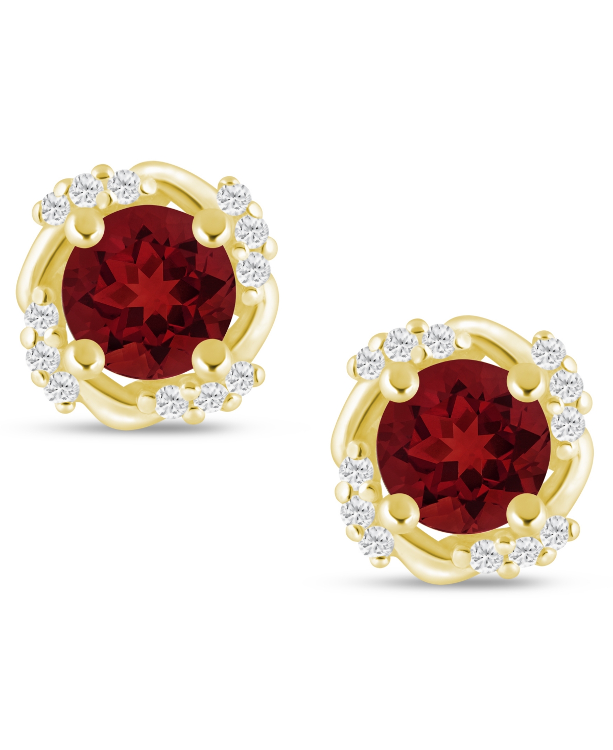 Click here for Macys Gemstone and Diamond Framed 1/3 Stud Earring... prices