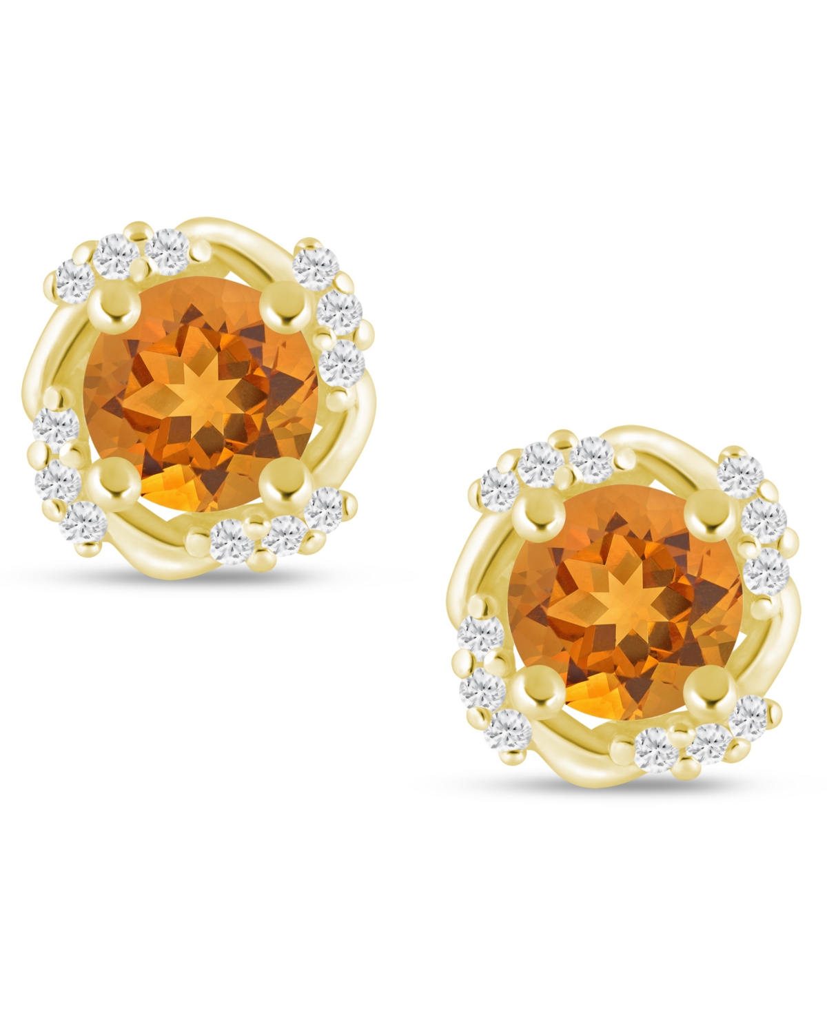 Click here for Macys Gemstone and Diamond Framed 1/3 Stud Earring... prices