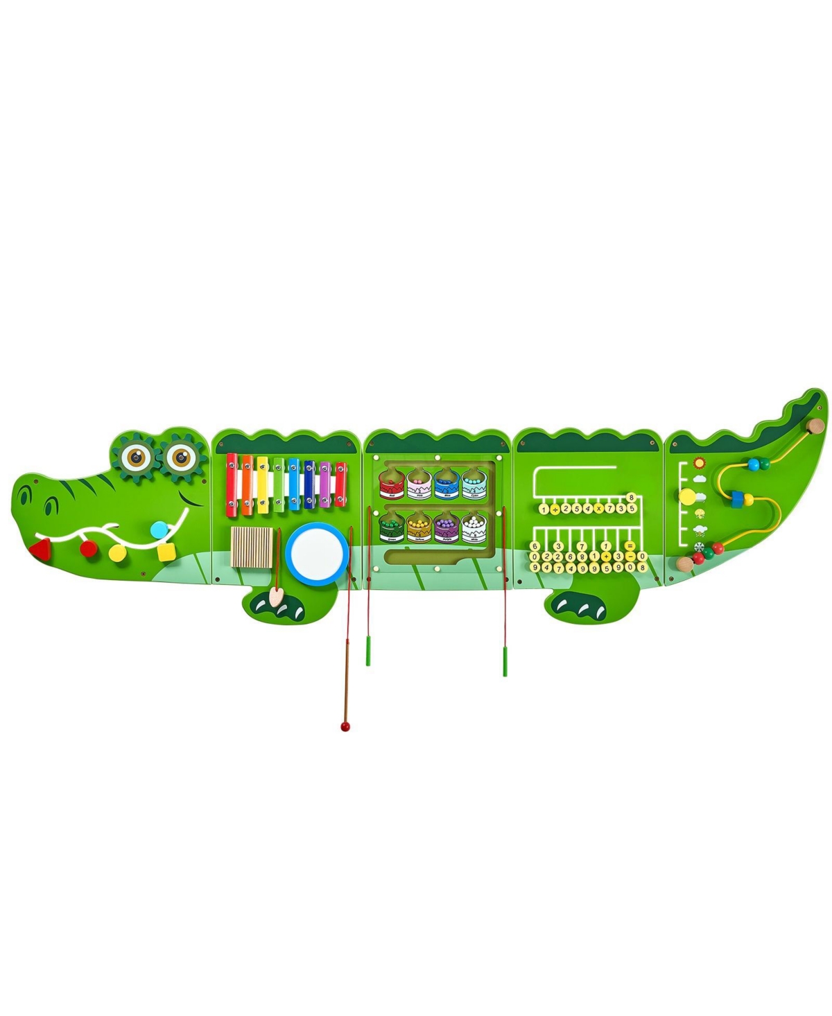 Click here for Slickblue Crocodile Activity Wall with 9 Montessor... prices