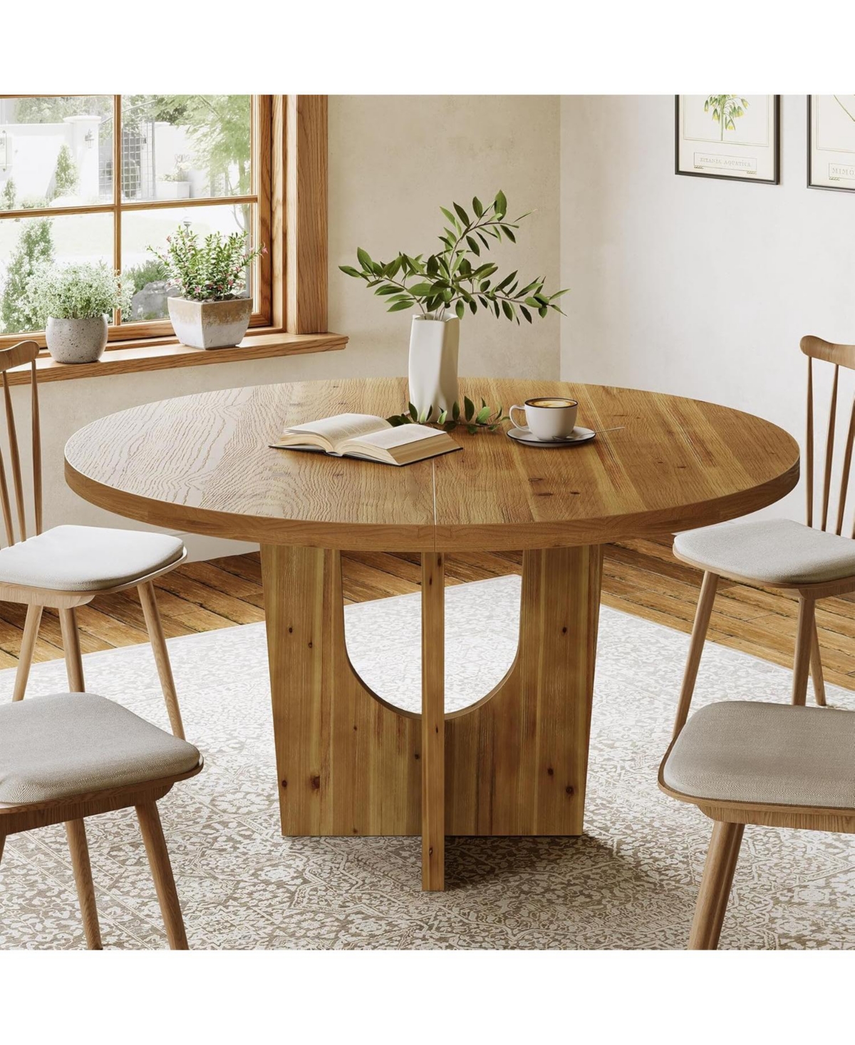 Click here for Tribesigns Solid Wood Round Dining Table  47.2... prices