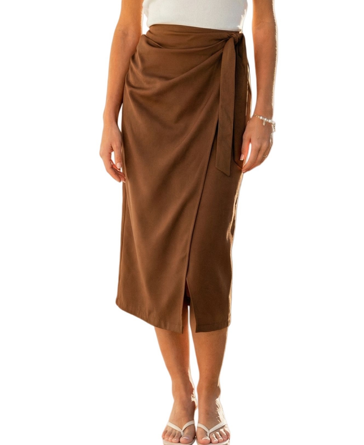 Click here for Cupshe Womens Versatile Midi Skirt - Brown prices