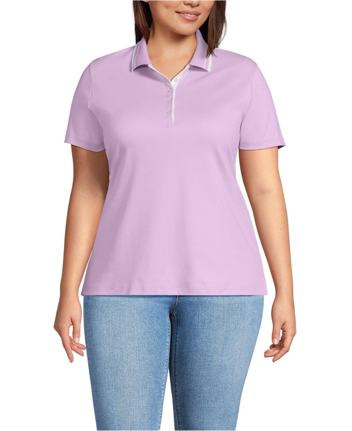 Click here for Lands End Plus Size Supima Cotton Polo Shirt - Lil... prices