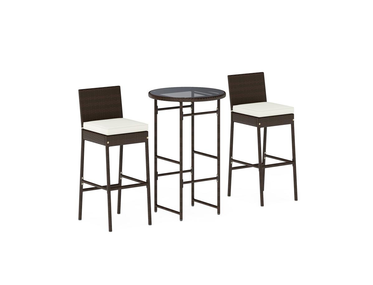 Click here for Slickblue Patio Metal Bar Table Set with 2 Barstoo... prices