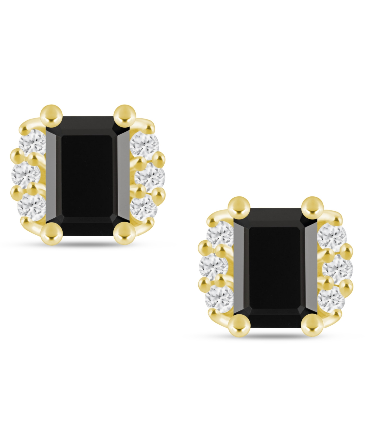 Click here for Macys Gemstone and Diamond 1/3 Stud Earrings in 10... prices