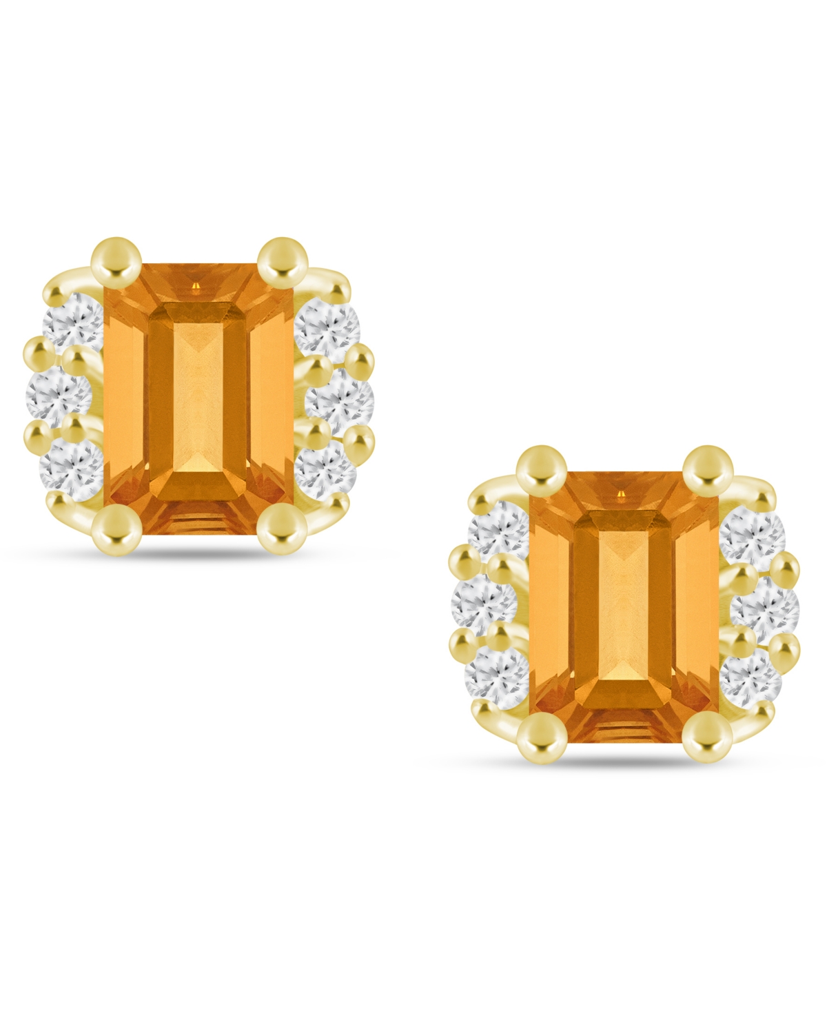 Click here for Macys Gemstone and Diamond 1/3 Stud Earrings in 10... prices