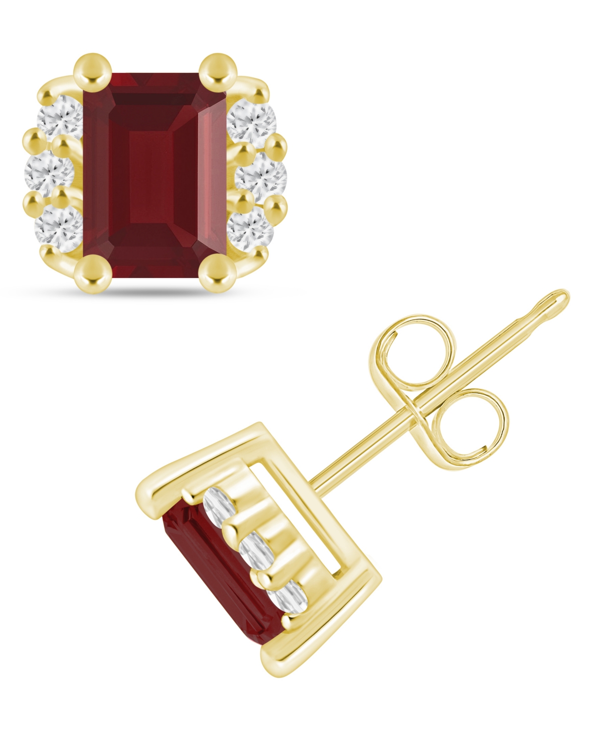 Click here for Macys Gemstone and Diamond 1/3 Stud Earrings in 10... prices