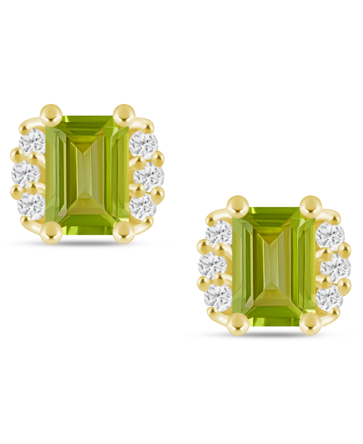 Click here for Macys Gemstone and Diamond 1/3 Stud Earrings in 10... prices