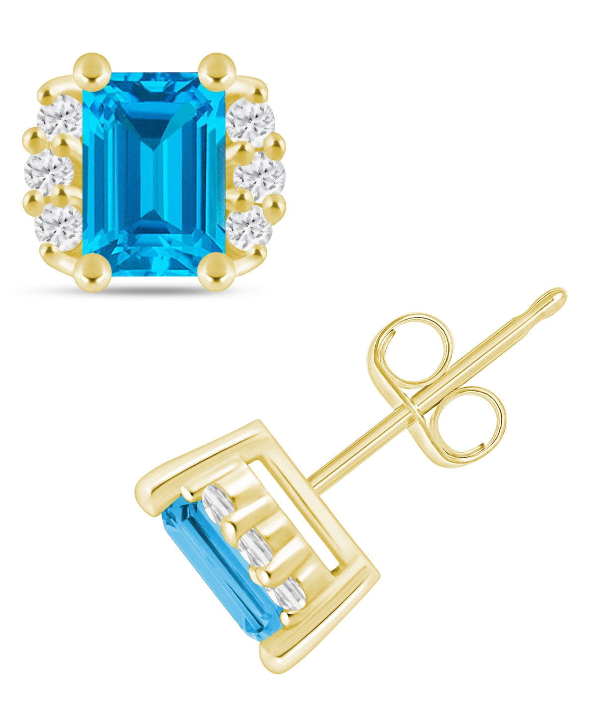 Click here for Macys Gemstone and Diamond 1/3 Stud Earrings in 10... prices
