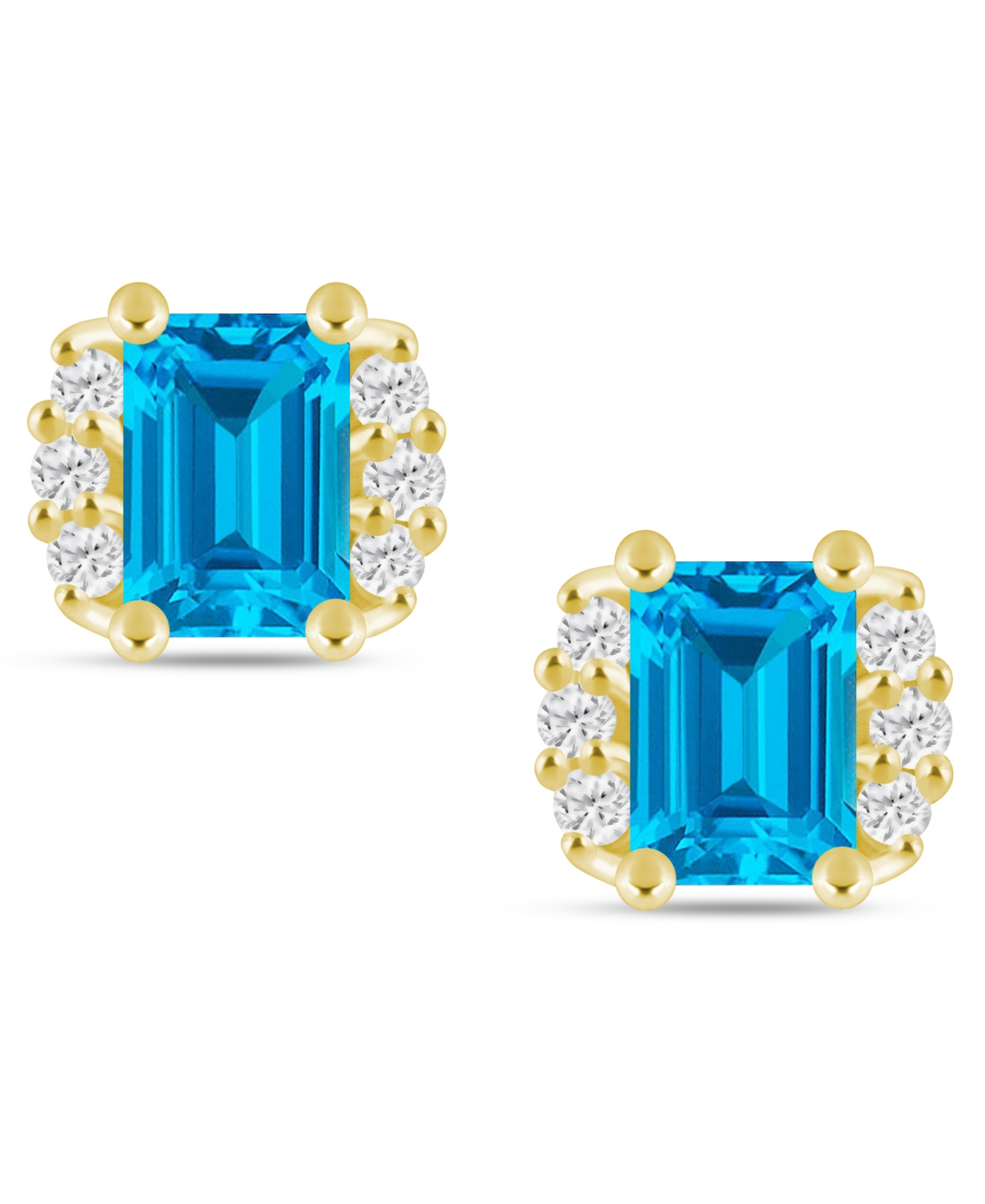 Click here for Macys Gemstone and Diamond 1/3 Stud Earrings in 10... prices