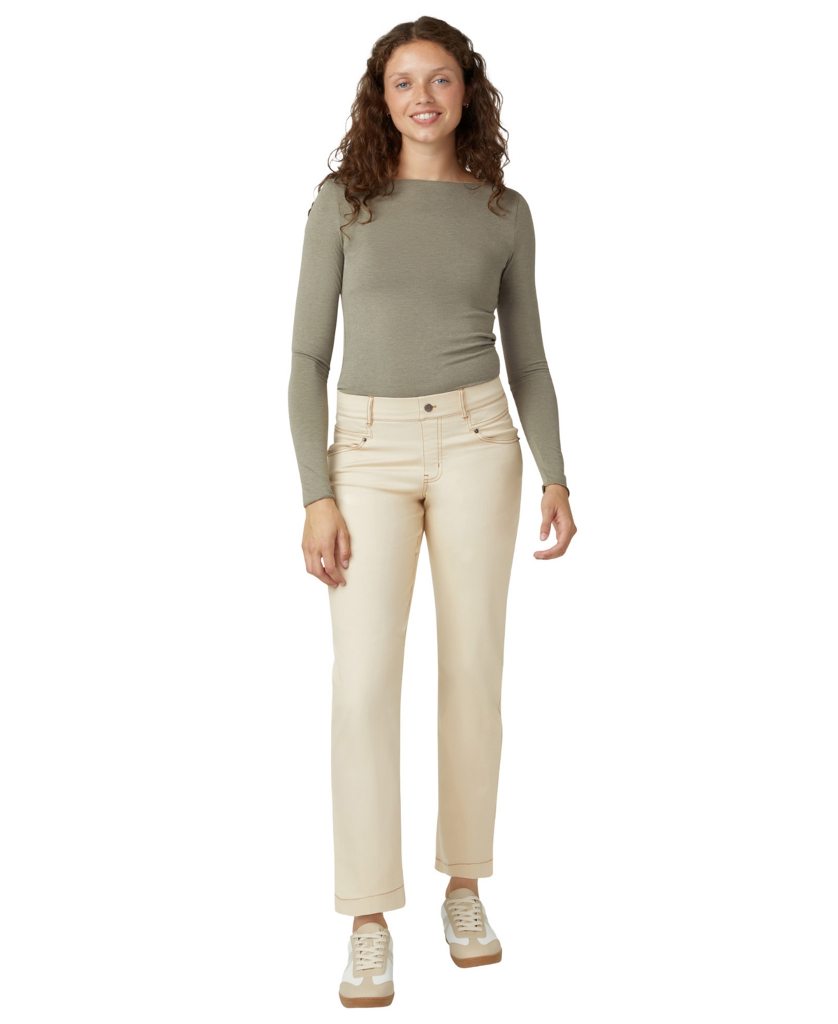 Click here for Hue Womens Crosshatch Denim Straight Leg Pant - Ec... prices