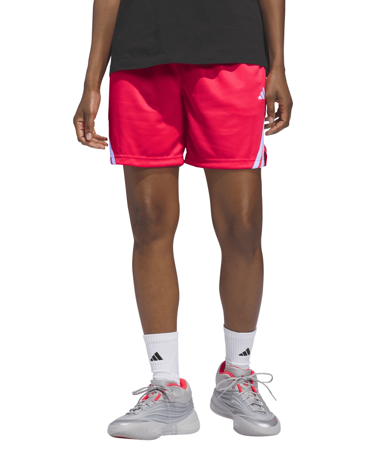 Click here for adidas Womens 3-Stripe Basketball Shorts - Lucid R... prices