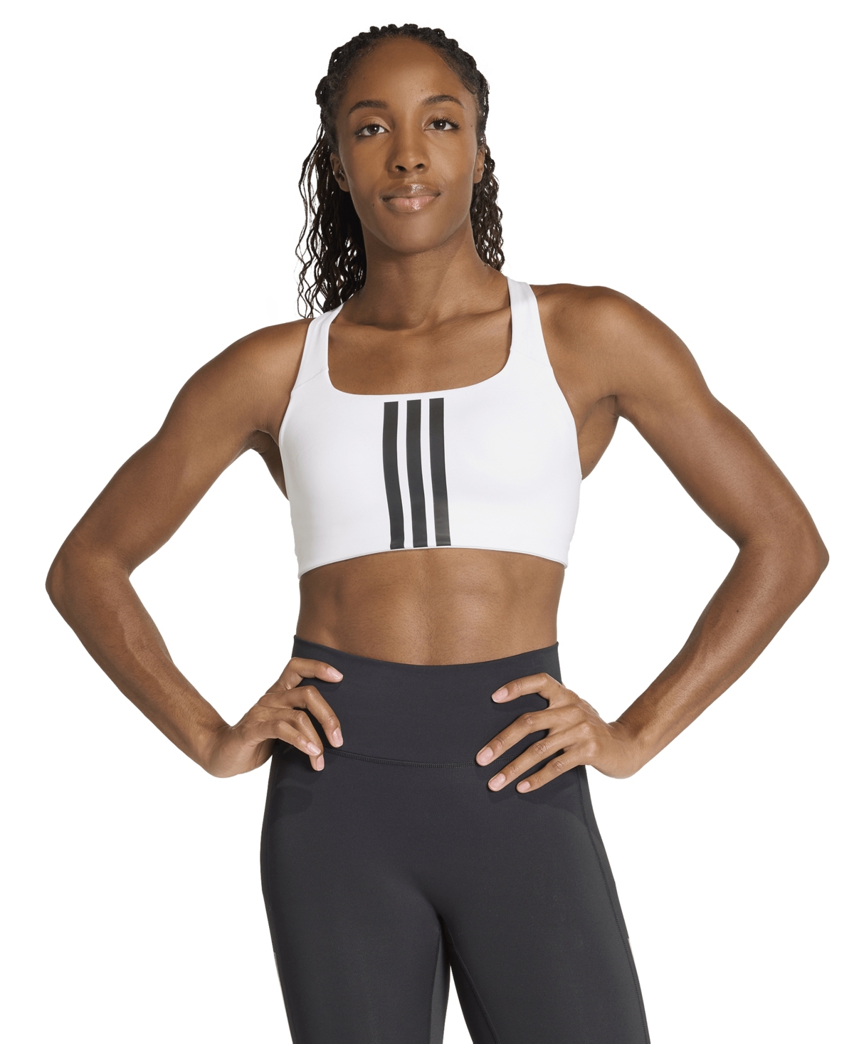 Click here for adidas Womens Optime Workout 3-Stripes Medium Supp... prices