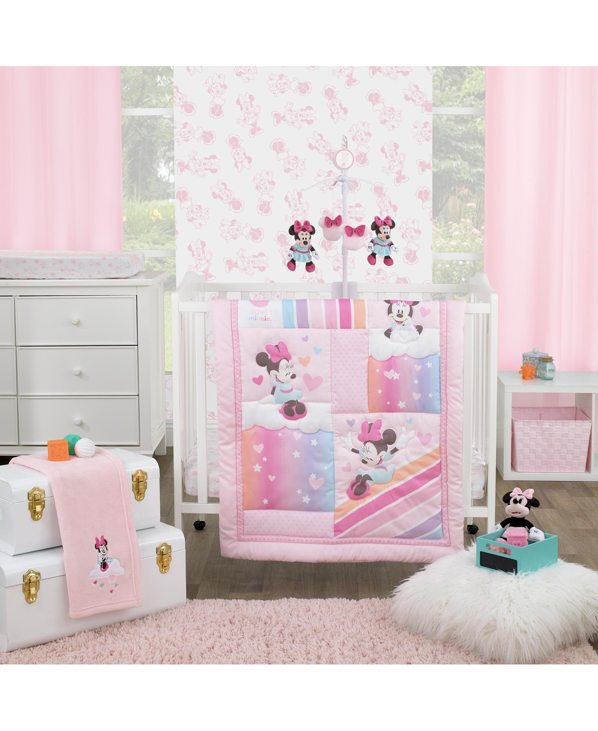 Click here for NoJo Disney Minnie Mouse Be Happy Pink Rainbow  St... prices