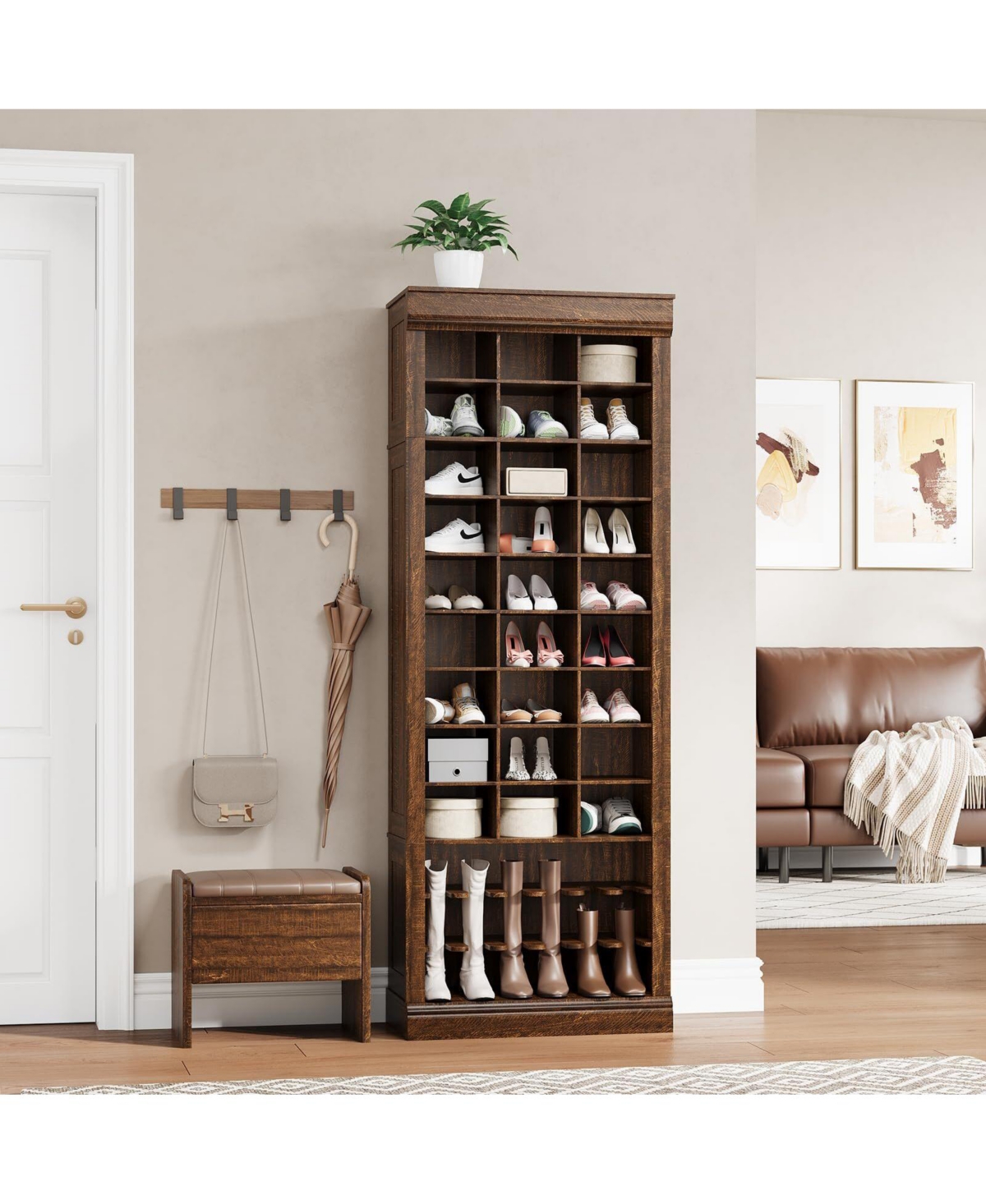 Click here for Gaomon 10-Tier Shoe Storage Cabinet  Tall Wooden S... prices