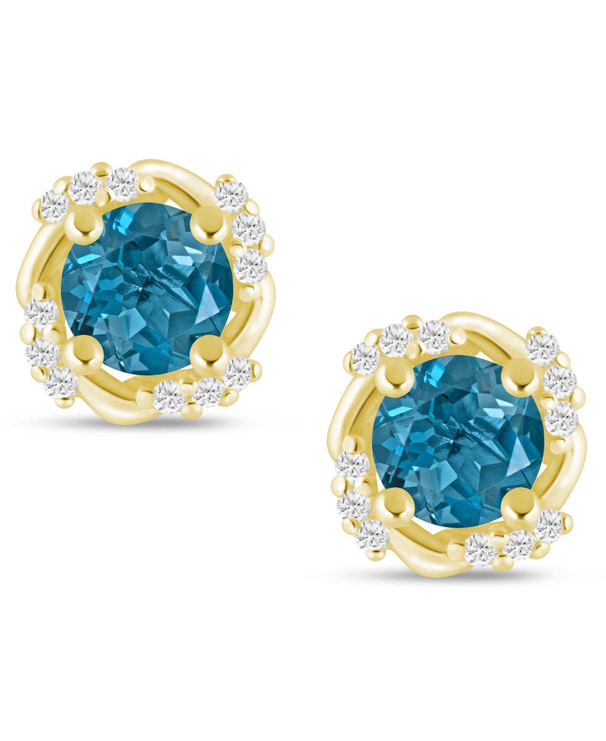 Click here for Macys Gemstone and Diamond Framed 1/3 Stud Earring... prices