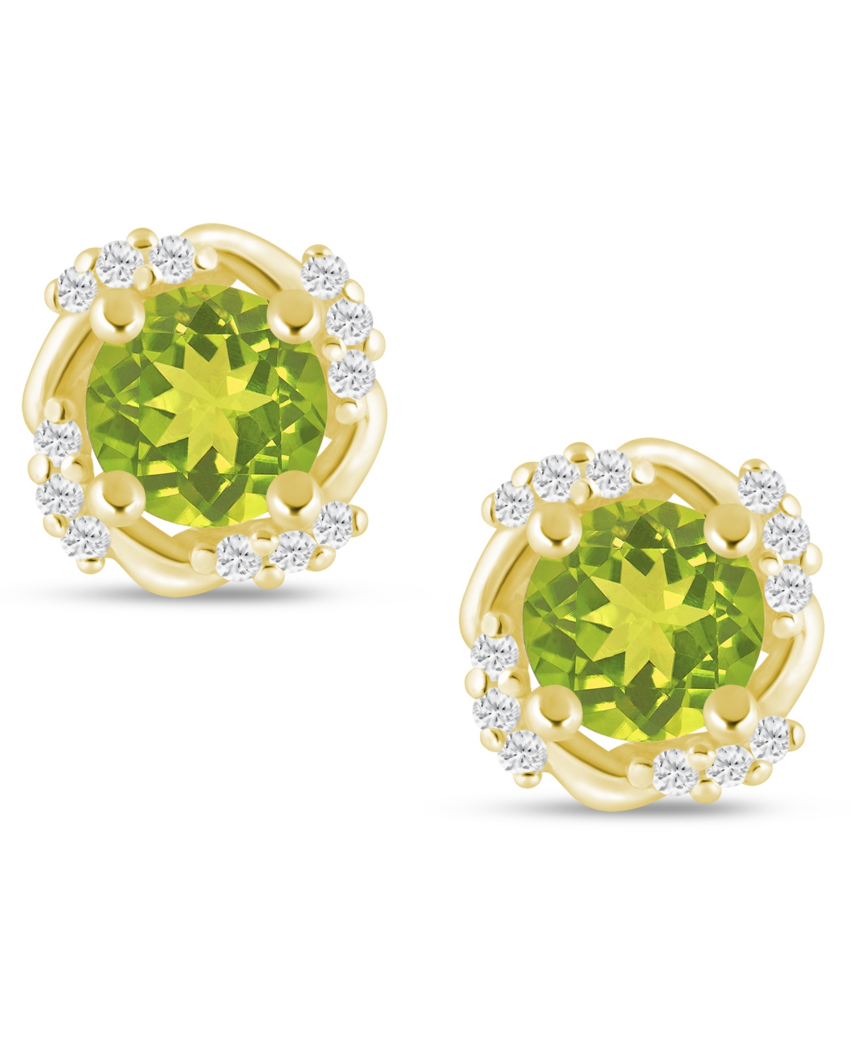 Click here for Macys Gemstone and Diamond Framed 1/3 Stud Earring... prices