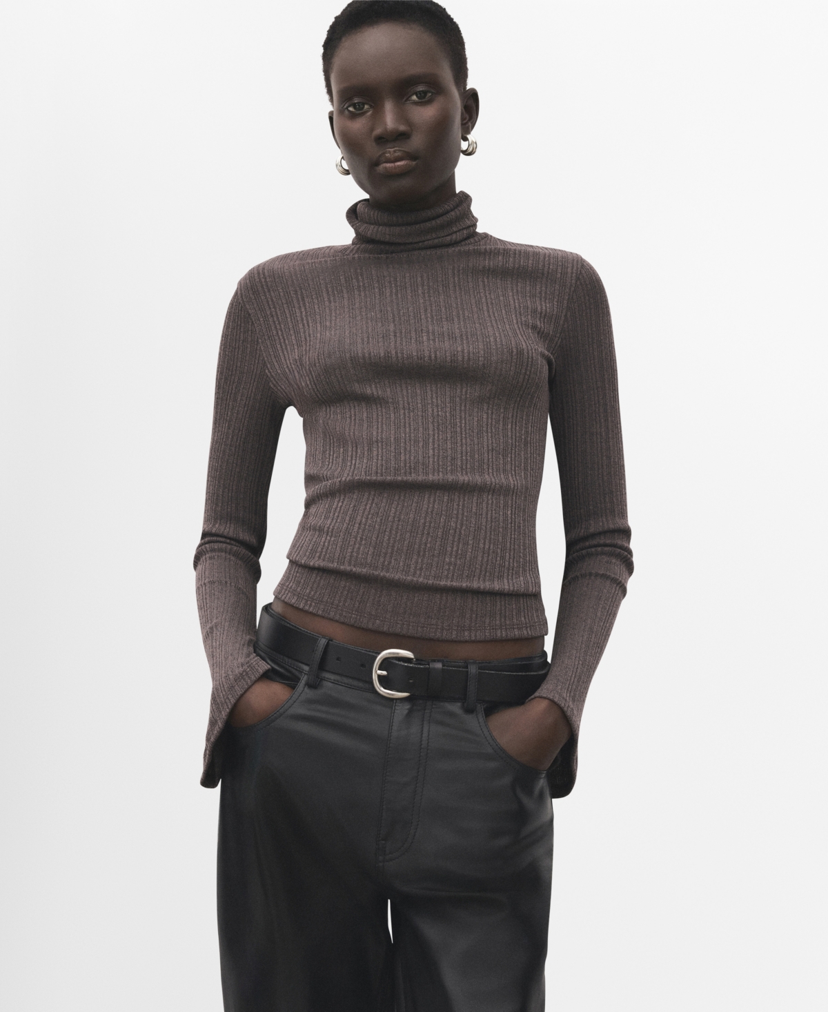 Click here for Mango Womens Flared Sleeves Turtleneck Sweater - M... prices