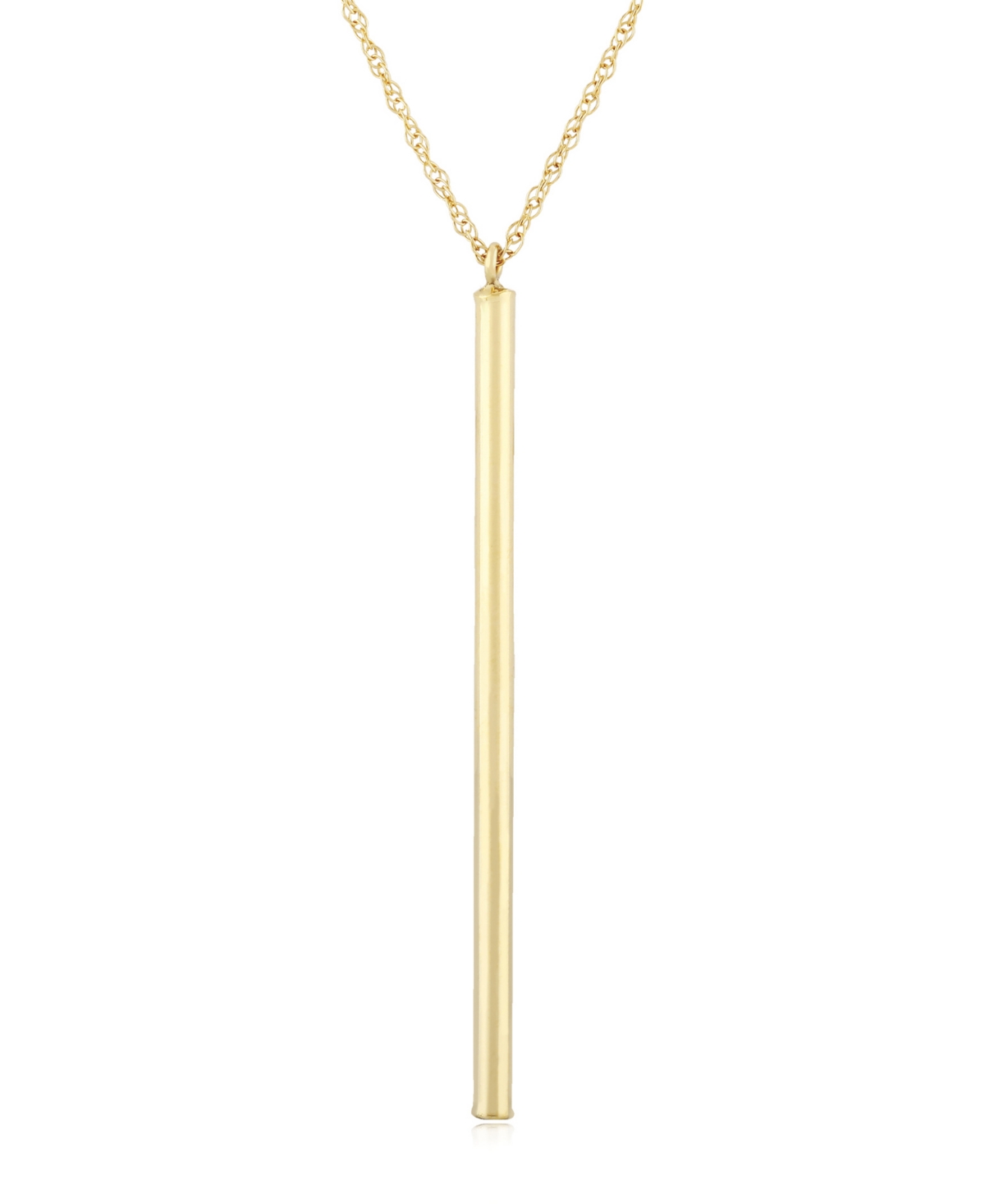 Click here for Macys Bar Drop Pendant Necklace in 14k Yellow Gold... prices