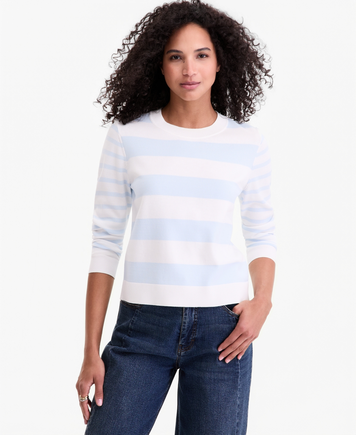 Click here for On 34th Womens Mixed-Stripe Crewneck Sweater  Macy... prices