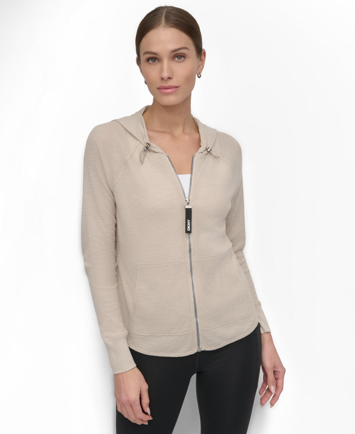 Click here for Dkny Womens Sport Zip-Front Hoodie Jacket - Pebble prices