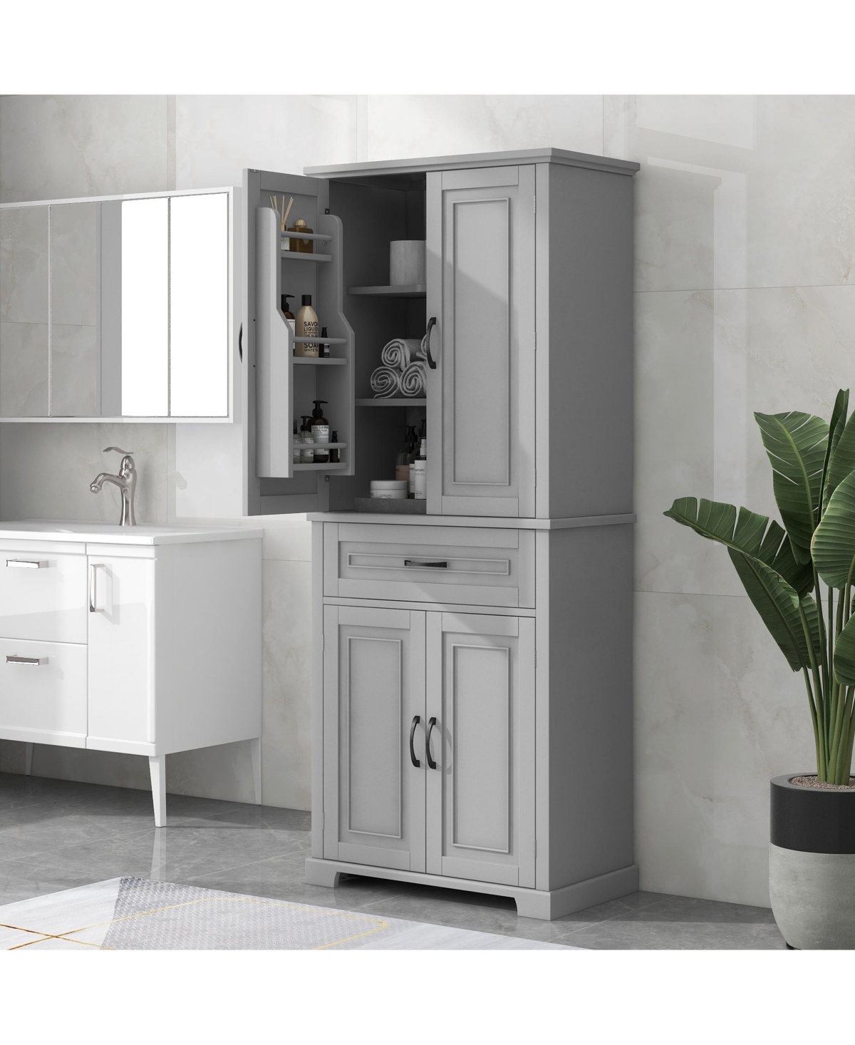 Click here for Bathroom Storage Cabinet with Doors and Drawer  Mu... prices