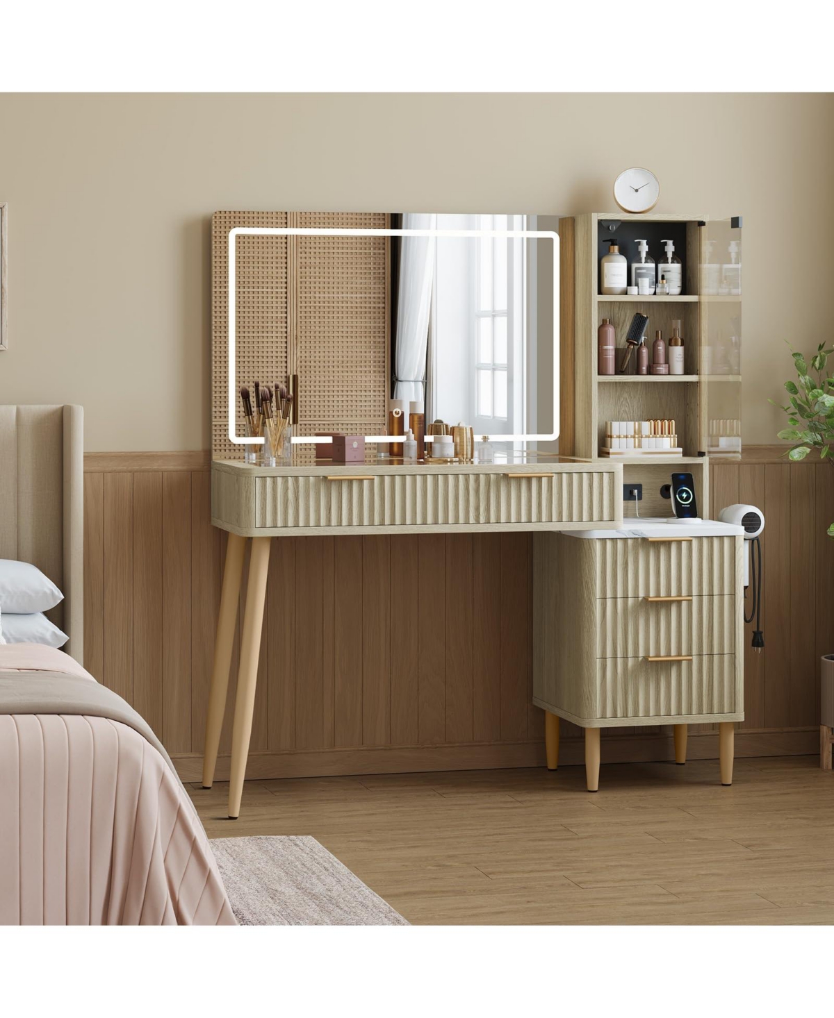 Click here for gaomon Vanity Desk  Makeup Vanity Desk with Mirror... prices