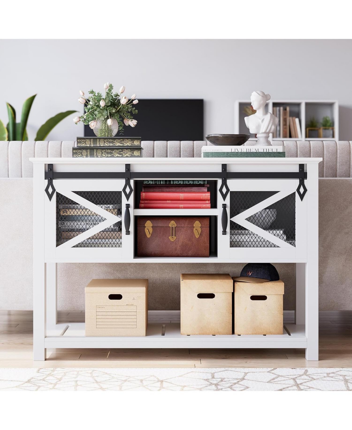 Click here for gaomon 46 Farmhouse Entryway Console Table with Sl... prices