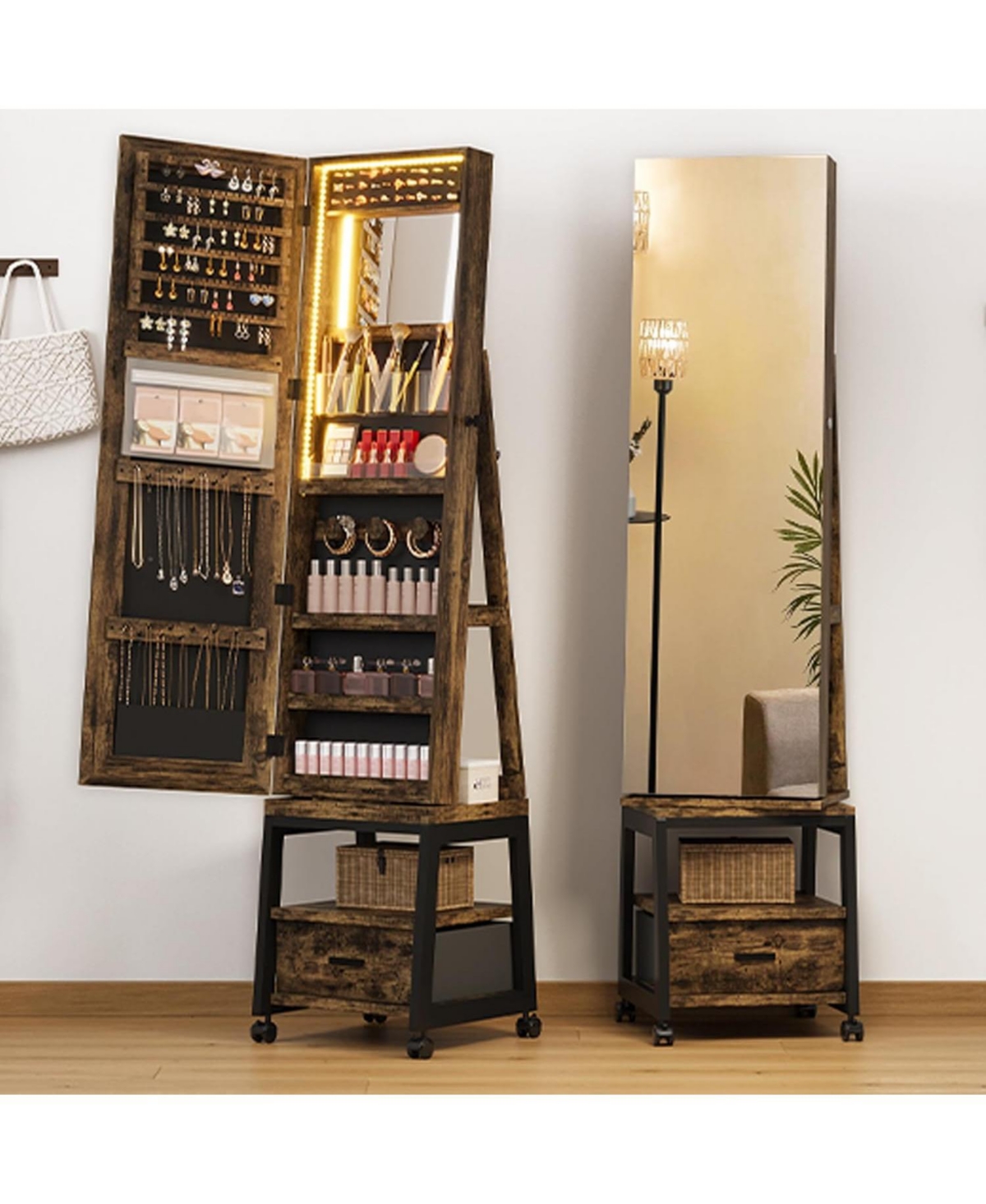 Click here for gaomon 360Â° Swivel Jewelry Cabinet with Led Light... prices