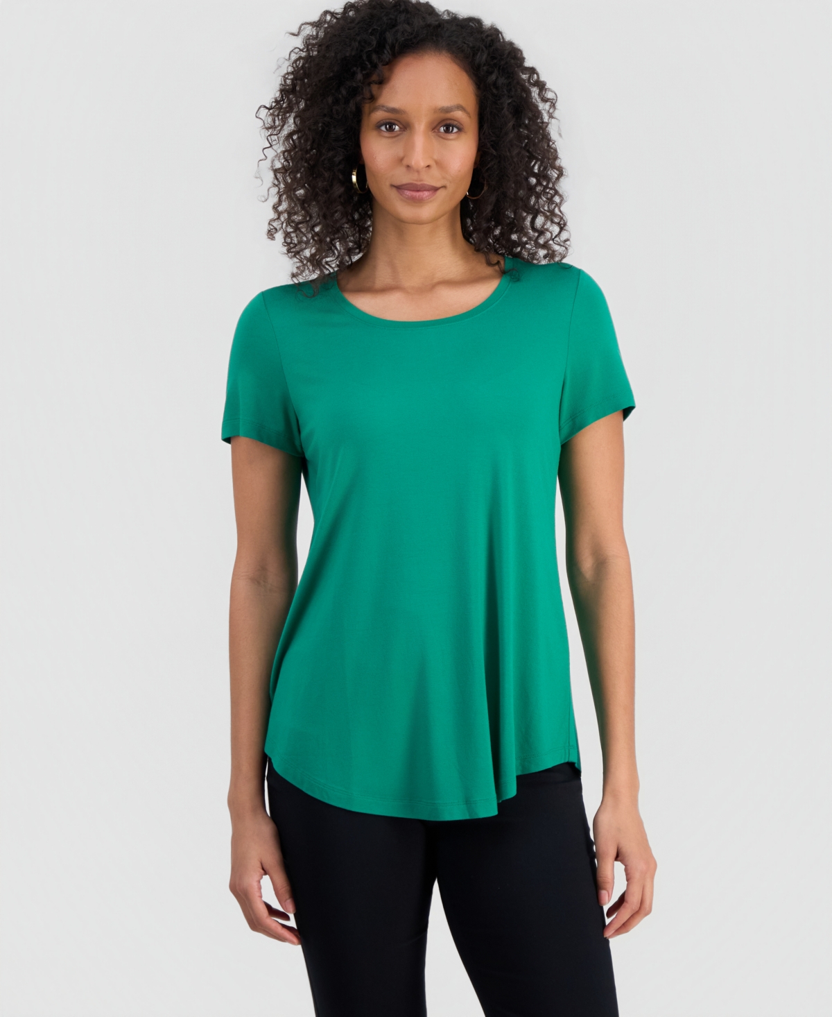 Click here for Jm Collection Petite Solid Rayon Span Short-Sleeve... prices