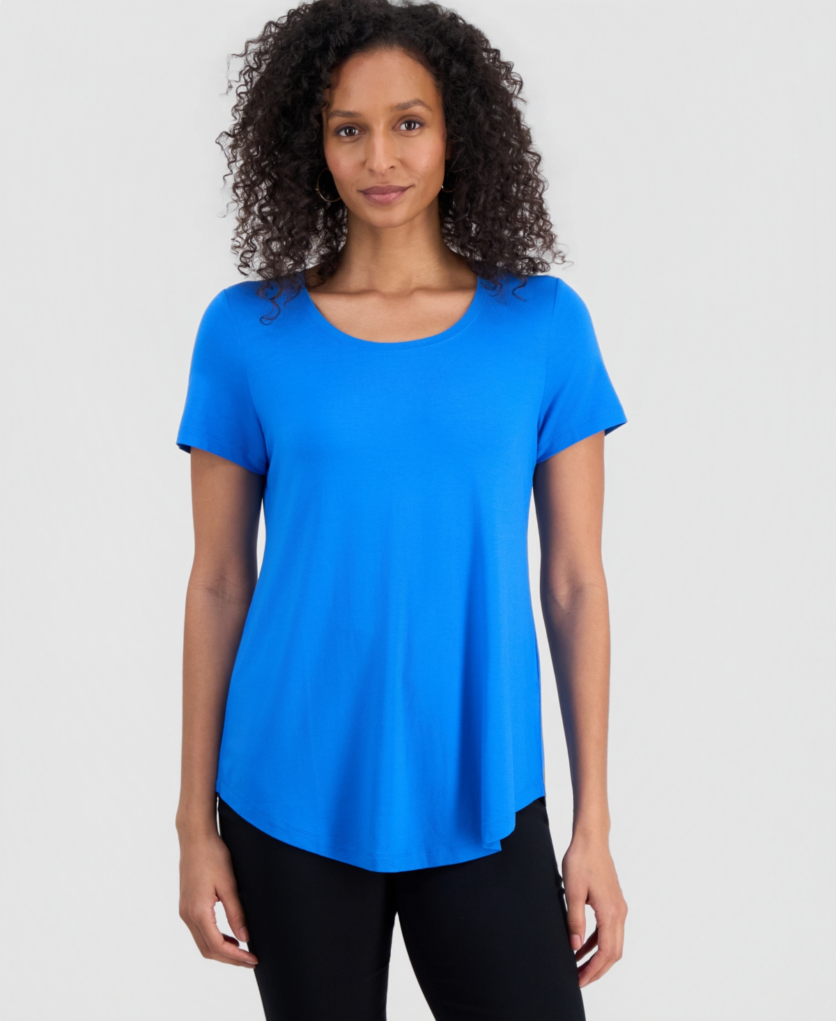 Click here for Jm Collection Petite Solid Rayon Span Short-Sleeve... prices